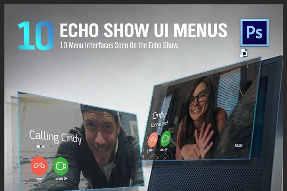 Echo Show UI Menus, a Household Mockup by Shop Mockpro