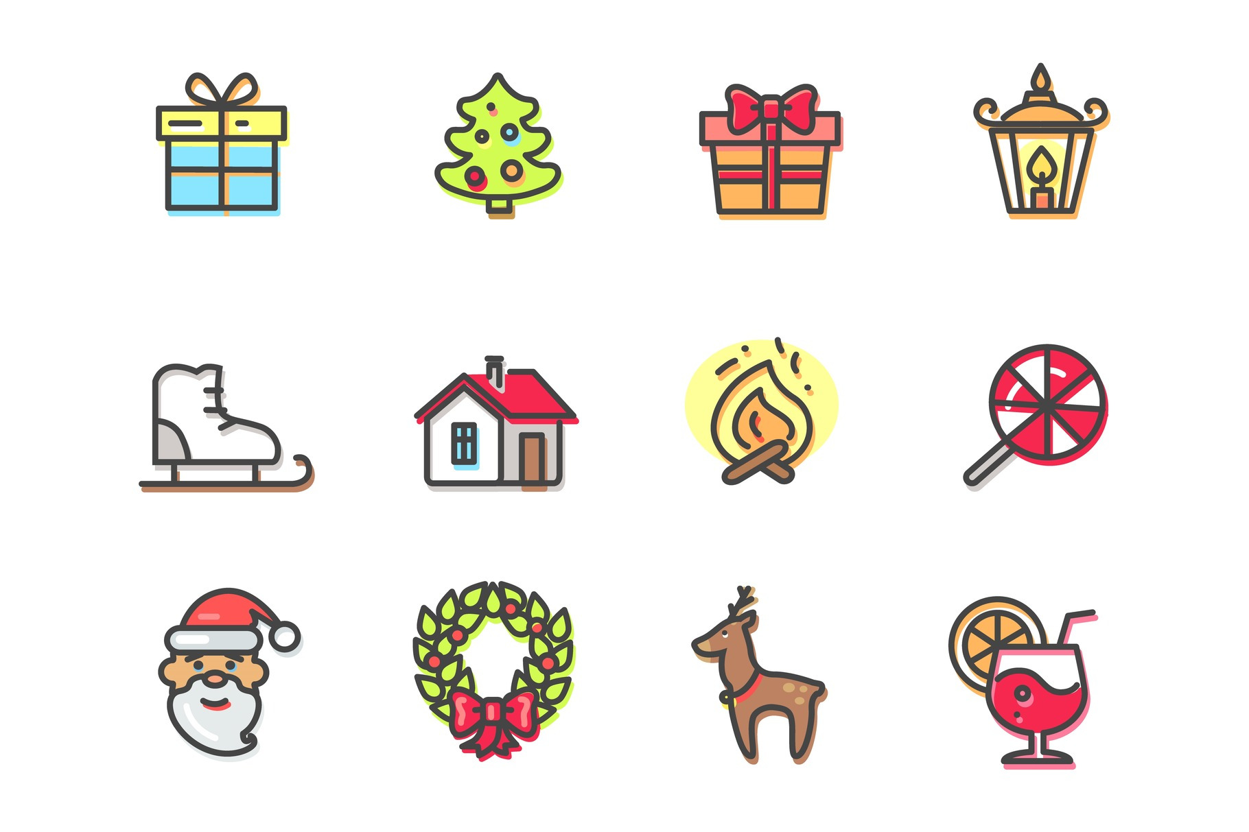Christmas Objects Collection Vector Illustration, an Object Graphic by ...
