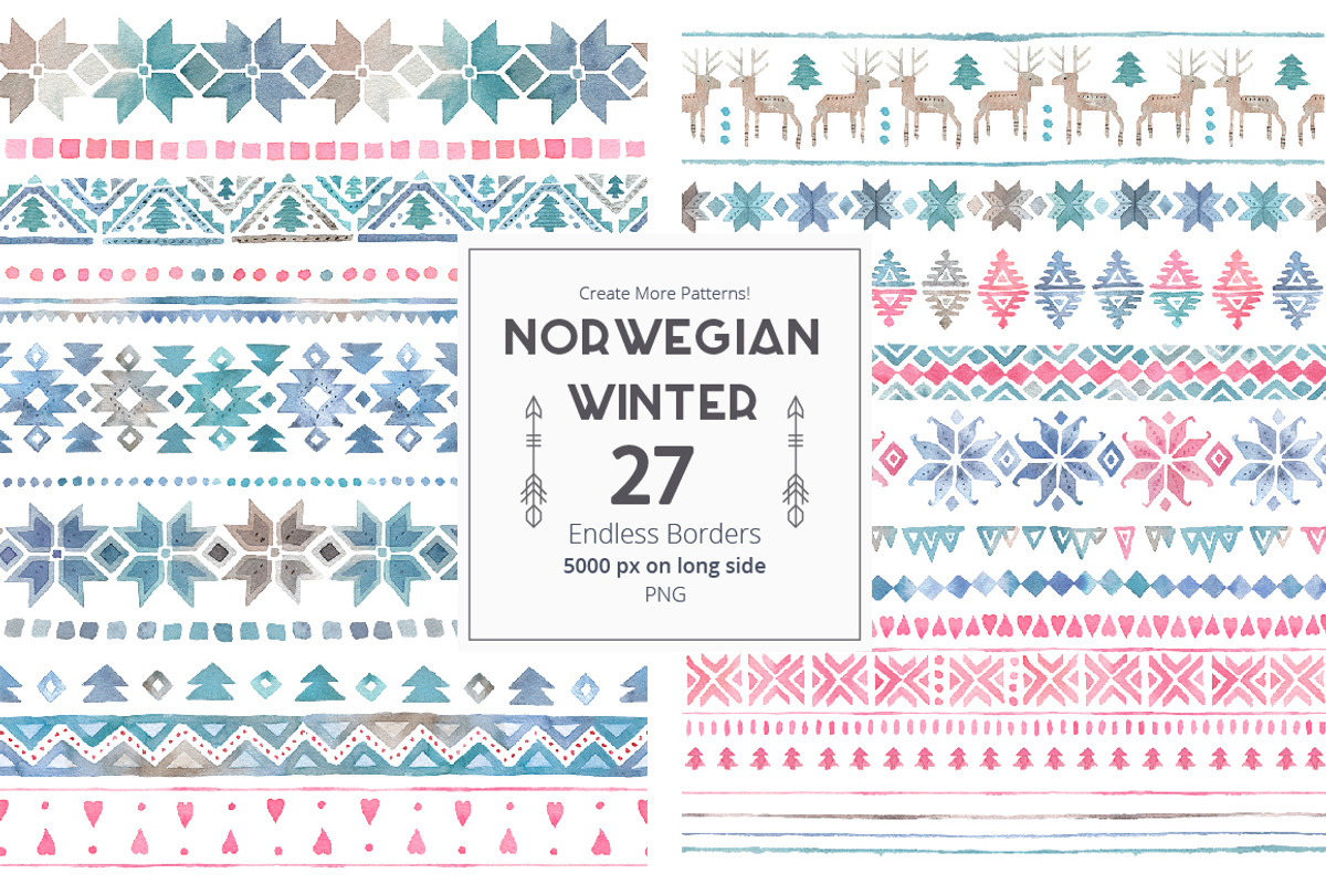 Norwegian Winter - Seamless Patterns, a Pattern Graphic by Lumitar