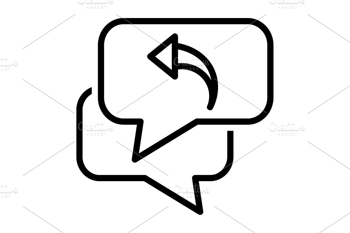 Respond response black icon, an Icon by Creative priyanka