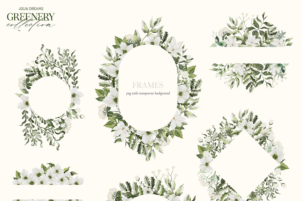 Greenery Watercolor Collection