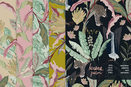 Seamless Palm Tree Patterns | Graphic Patterns ~ Creative Market