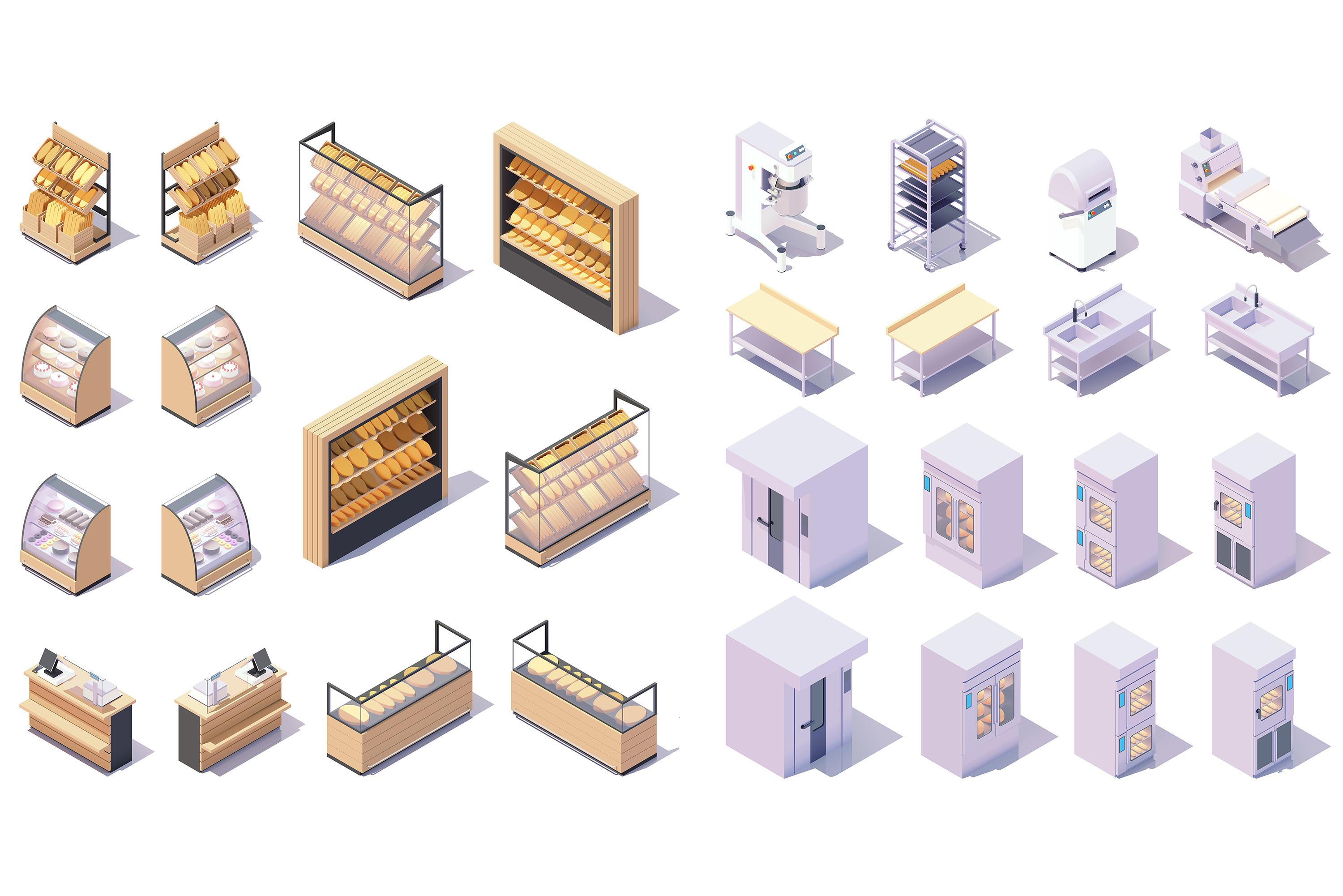 Vector isometric bakery