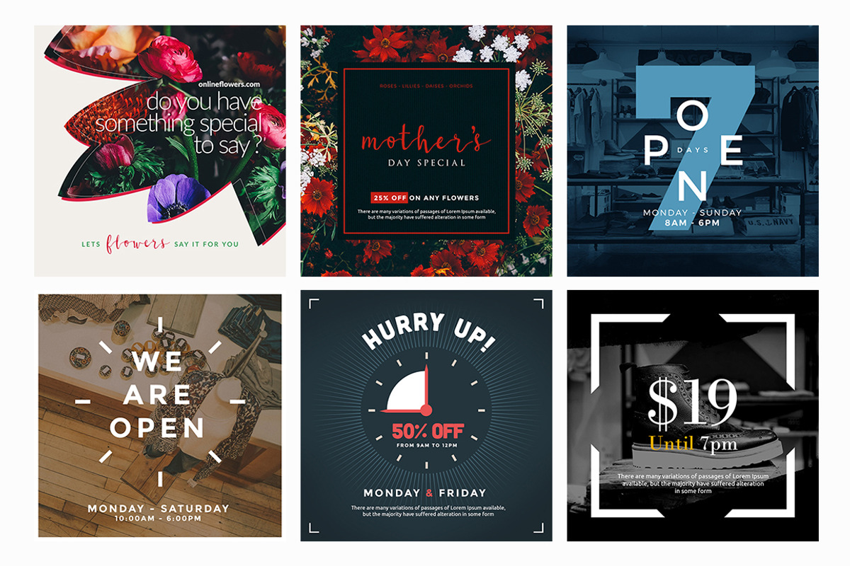 100 Multipurpose Instagram Templates, a Social Media Template by eamejia