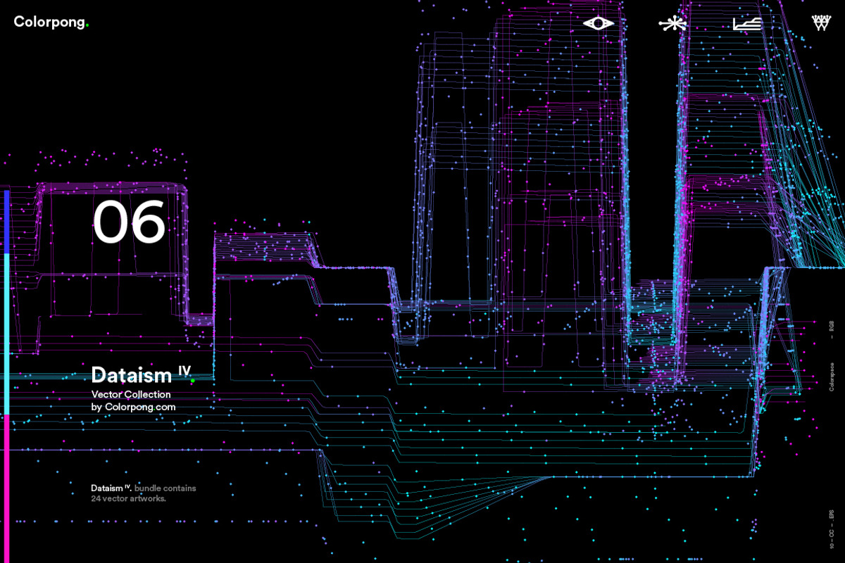 Dataism IV - Vector bundle, a Technology Illustration by Colorpong