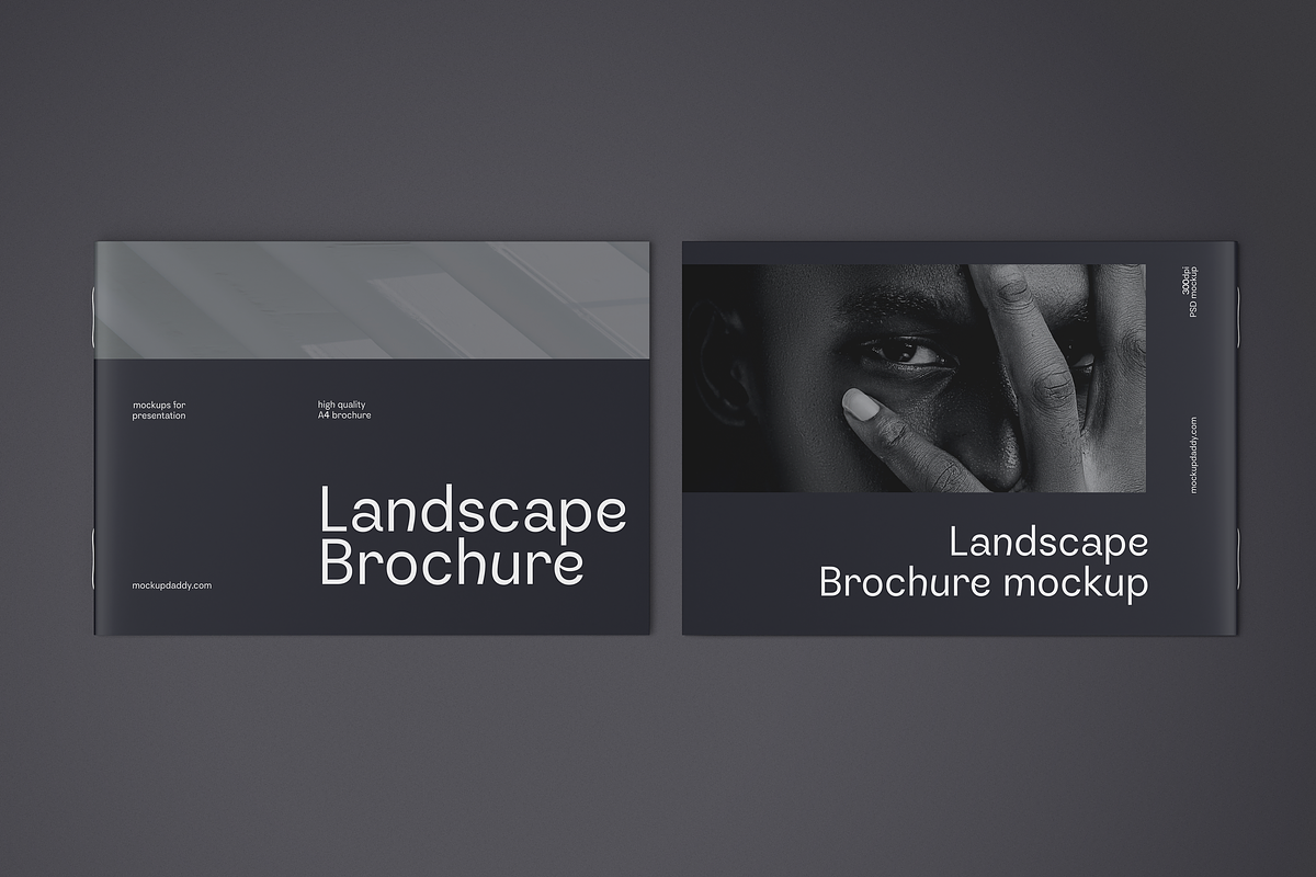 A4 Landscape Brochure Mockup, a Print Template by Mockupdaddy ...