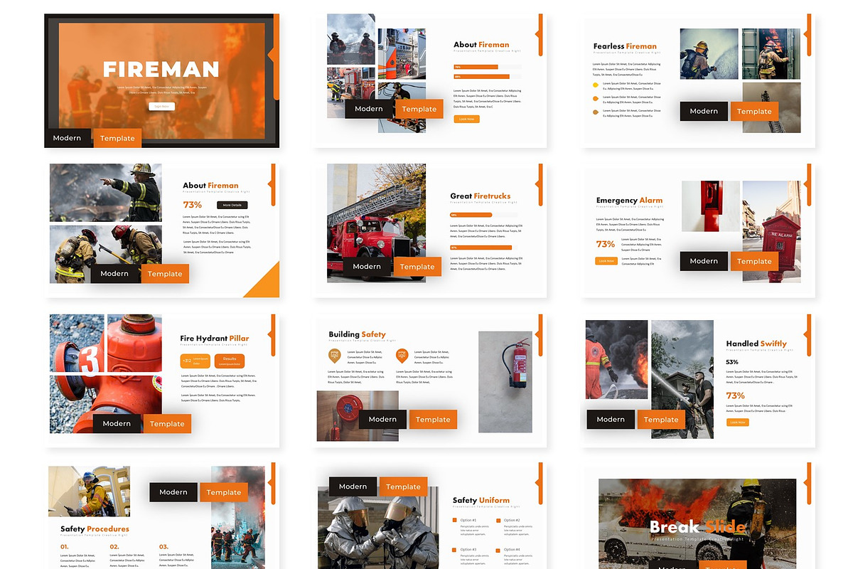 Fireman - Powerpoint Template, a Presentation Template by AQR Studio