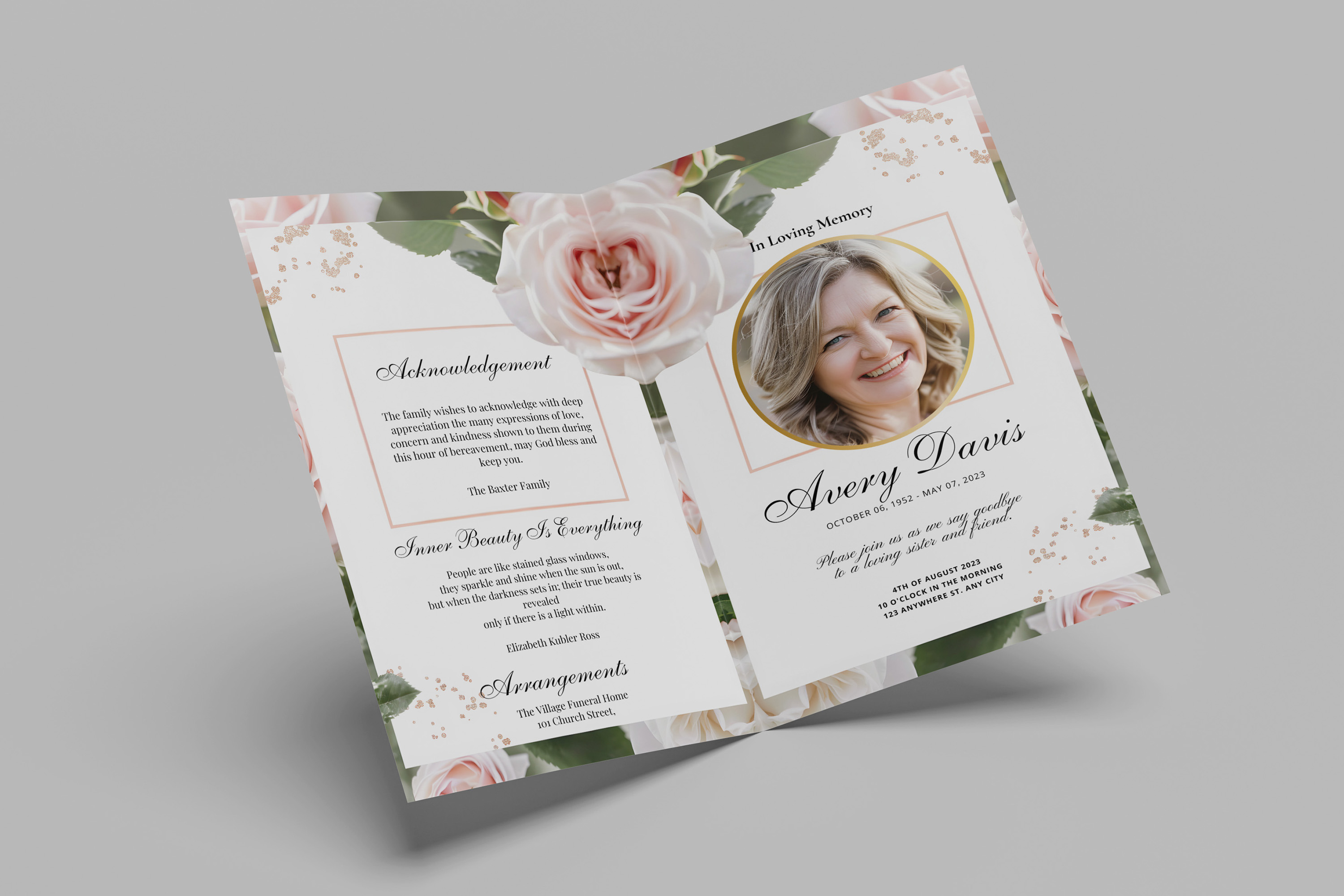 Funeral Program Editable Template, a Templates & Theme by craftsmaker