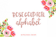 Rose gold foil alphabet clip art, an Object Graphic by PeDe Designs