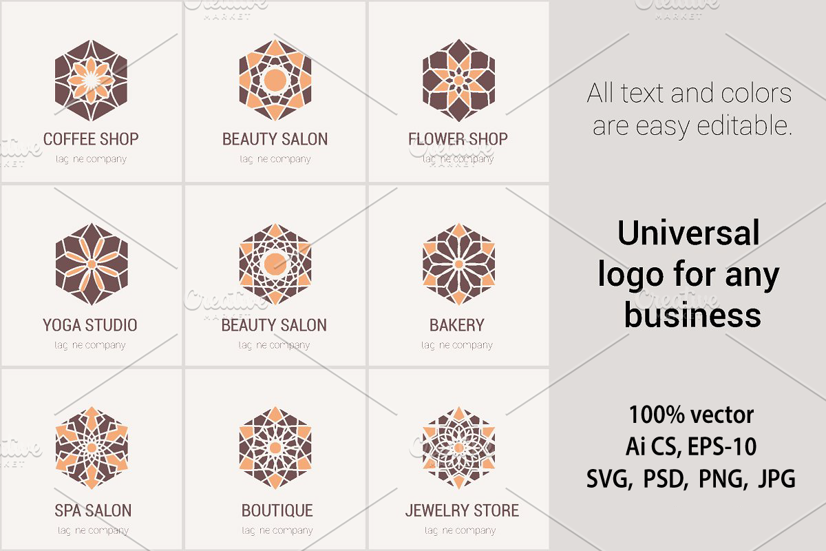 Geometric logo template set, a Branding & Logo Template by dacascas