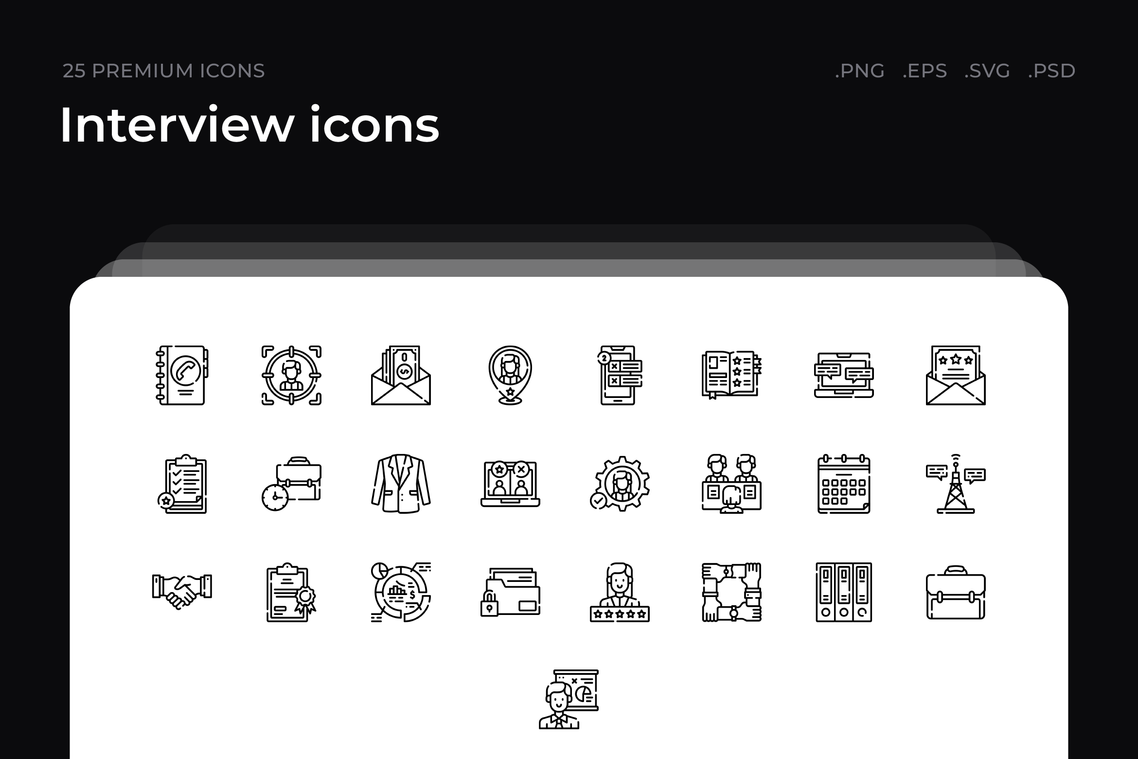 Interview icons, an Outline Icon by Wencory | Creative Market