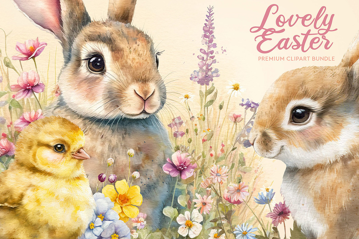 Lovely Easter Clipart, an Illustration by Clip Art by Elise M