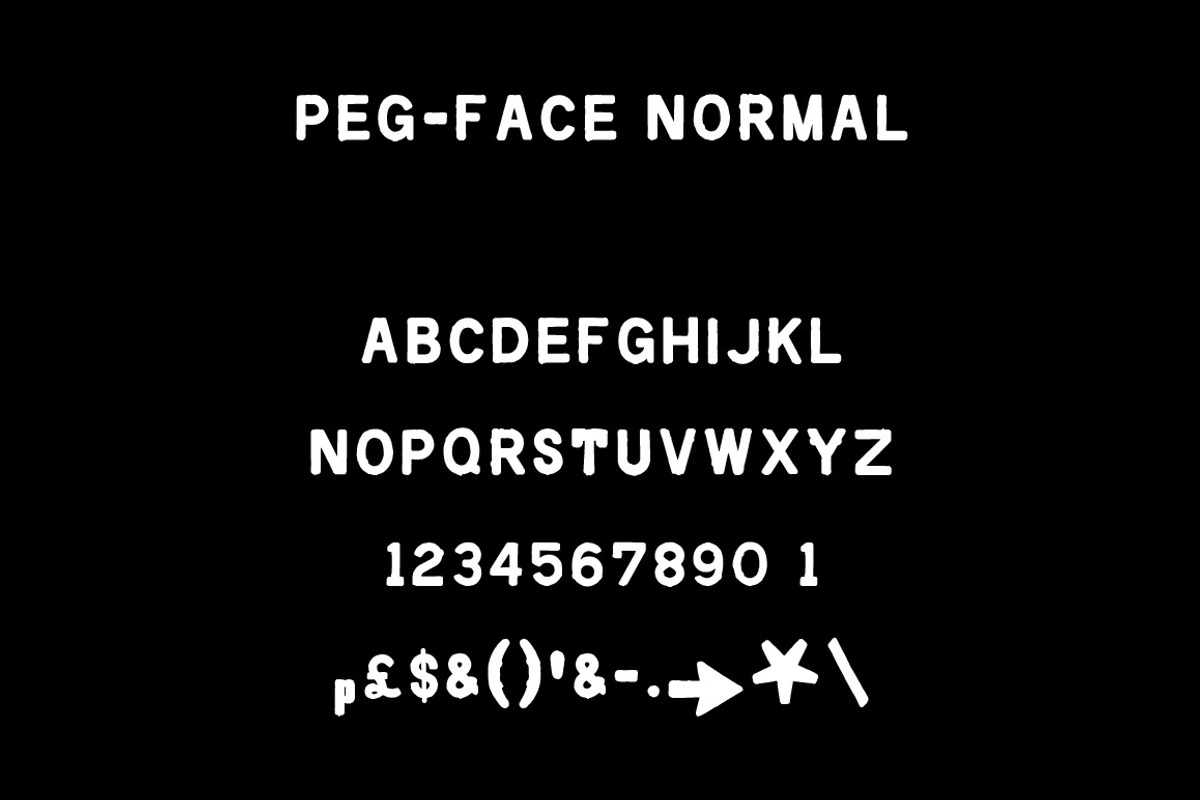 Peg-Face, a Handwritten Font by Anthony Oram