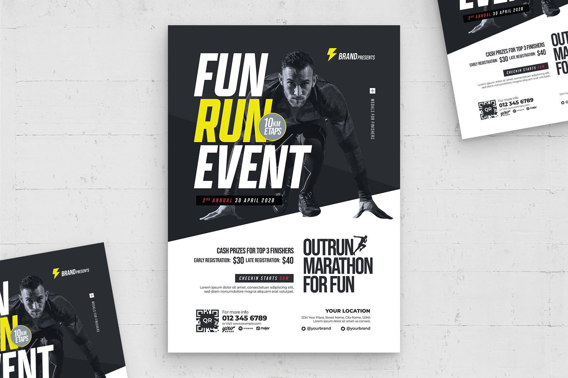 Running Events Flyer Template, a Flyer Template by BrandPacks