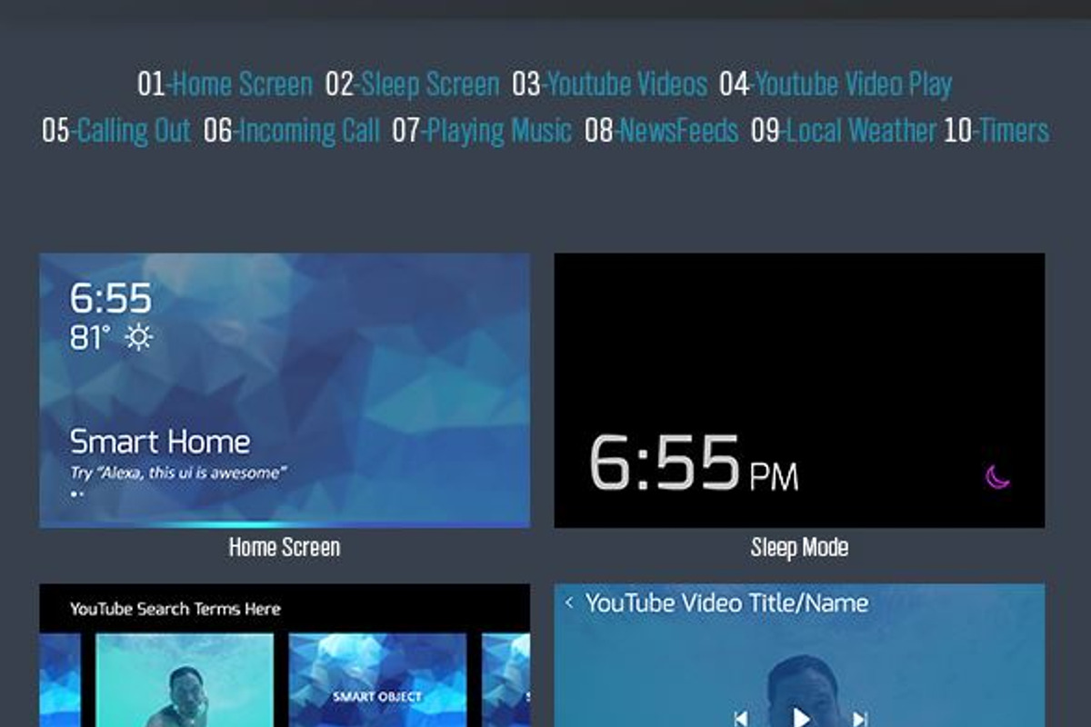 Echo Show UI Menus, a Household Mockup by Shop Mockpro