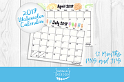 2017 Calendar Watercolor, an Illustration by SavanasDesign