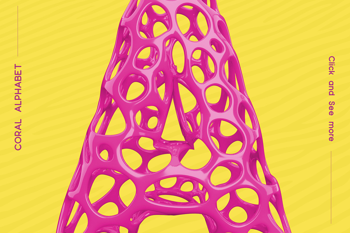 Coral Alphabet, an Object Graphic by Perfect Design