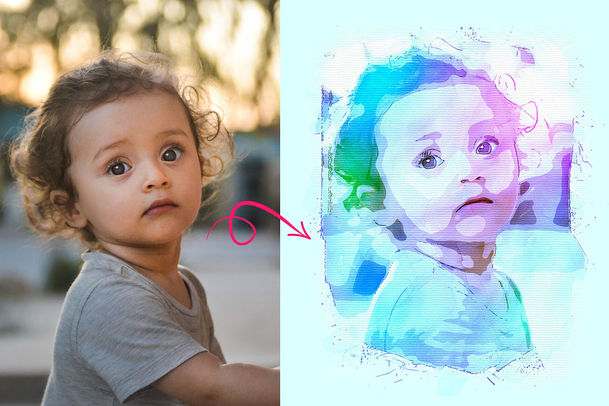 Portrait Paint Photo Effect, an Action Add-On by MRI STUDIO | Creative ...