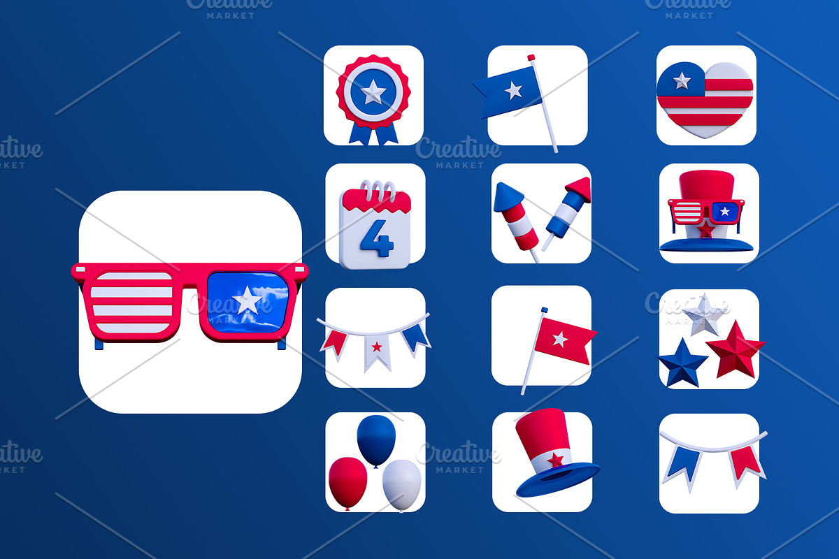 American independence day, an Object 3D Model by deviapuspitasari2 ...