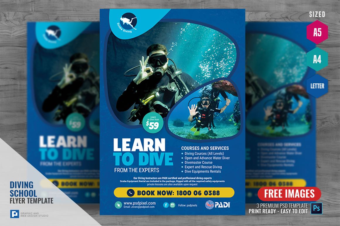 Scuba Diving School Flyer
