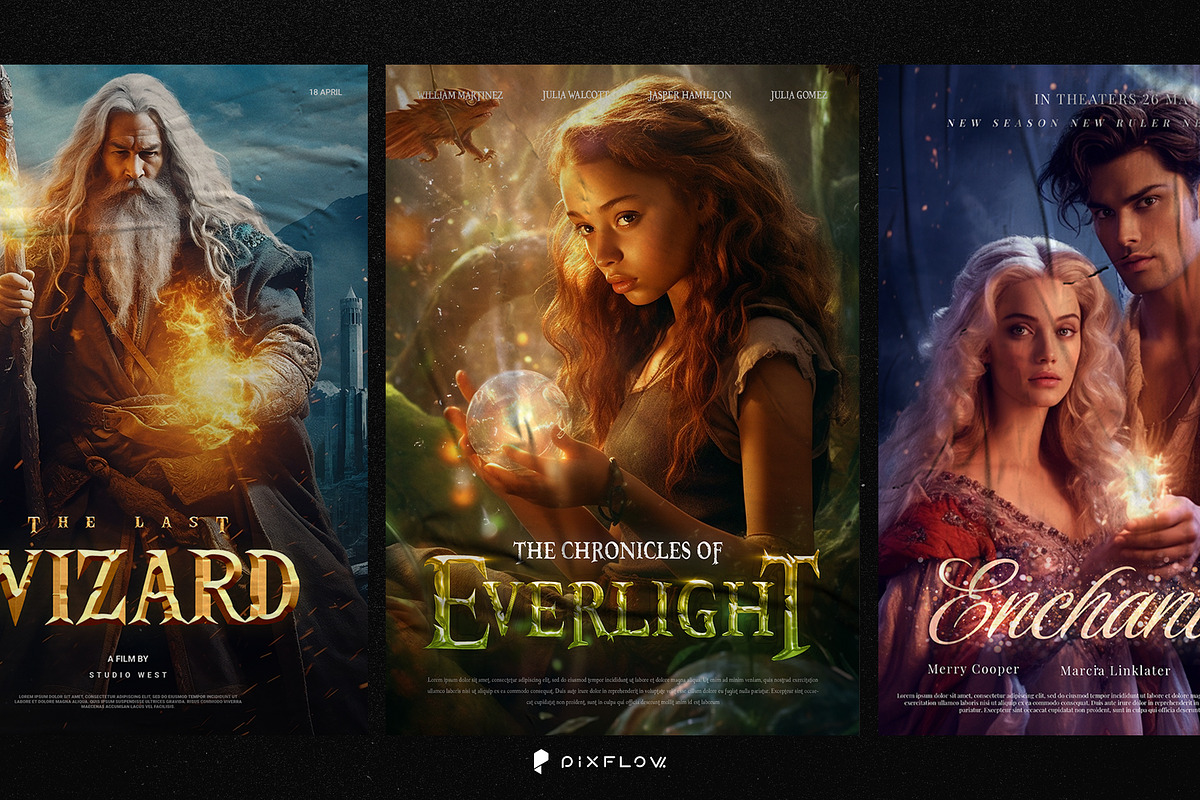 Cinematic Fantasy Posters, a Poster Template by Pixflow