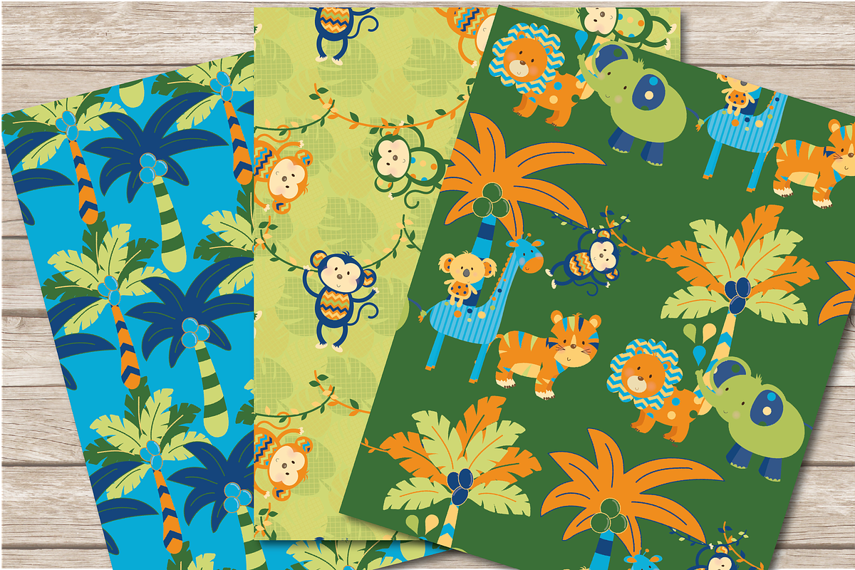 Pattern jungle-papers, a Pattern Graphic by Poppymoondesign