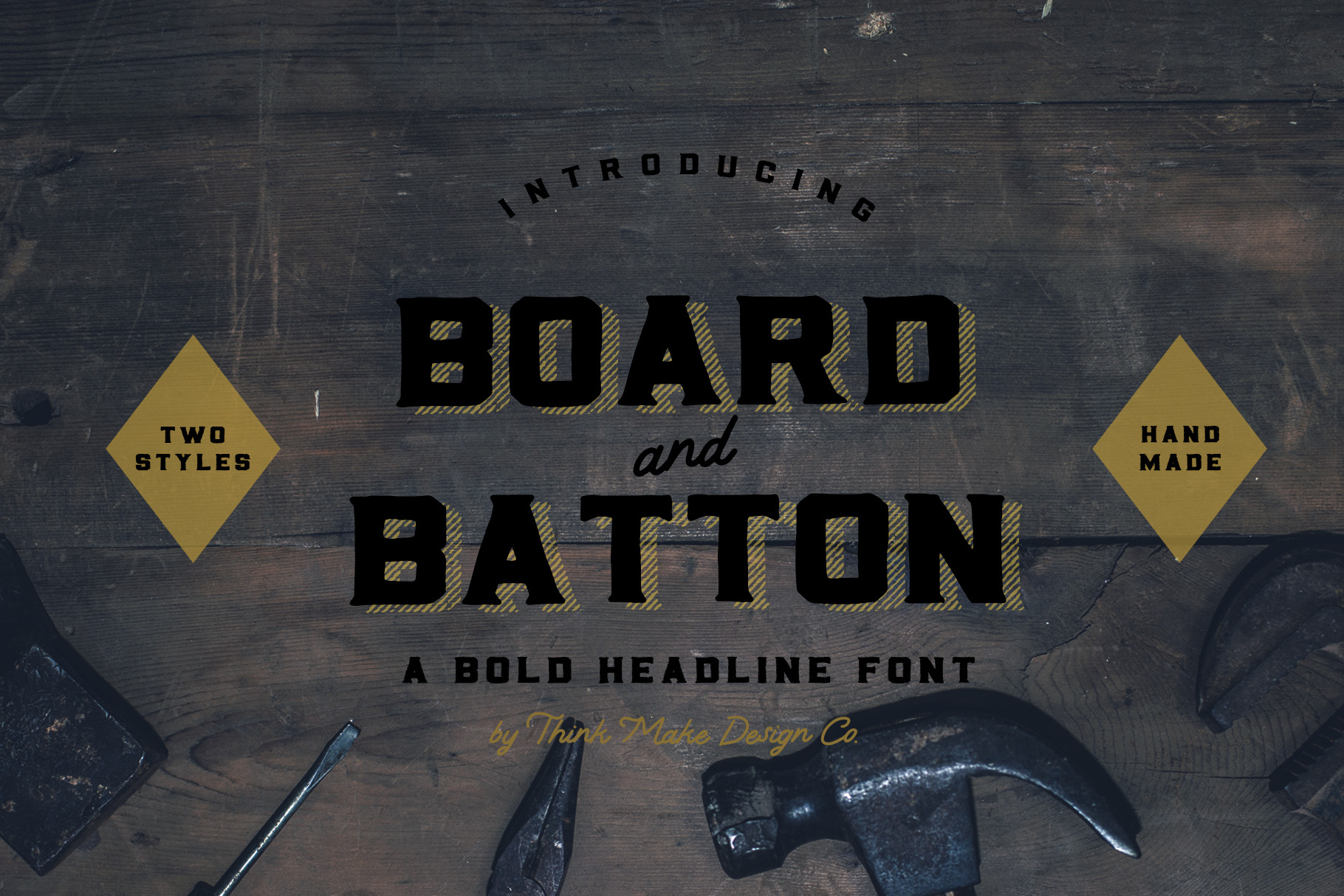 Board & Batton Font, a Slab Serif Font by Midnight Grim