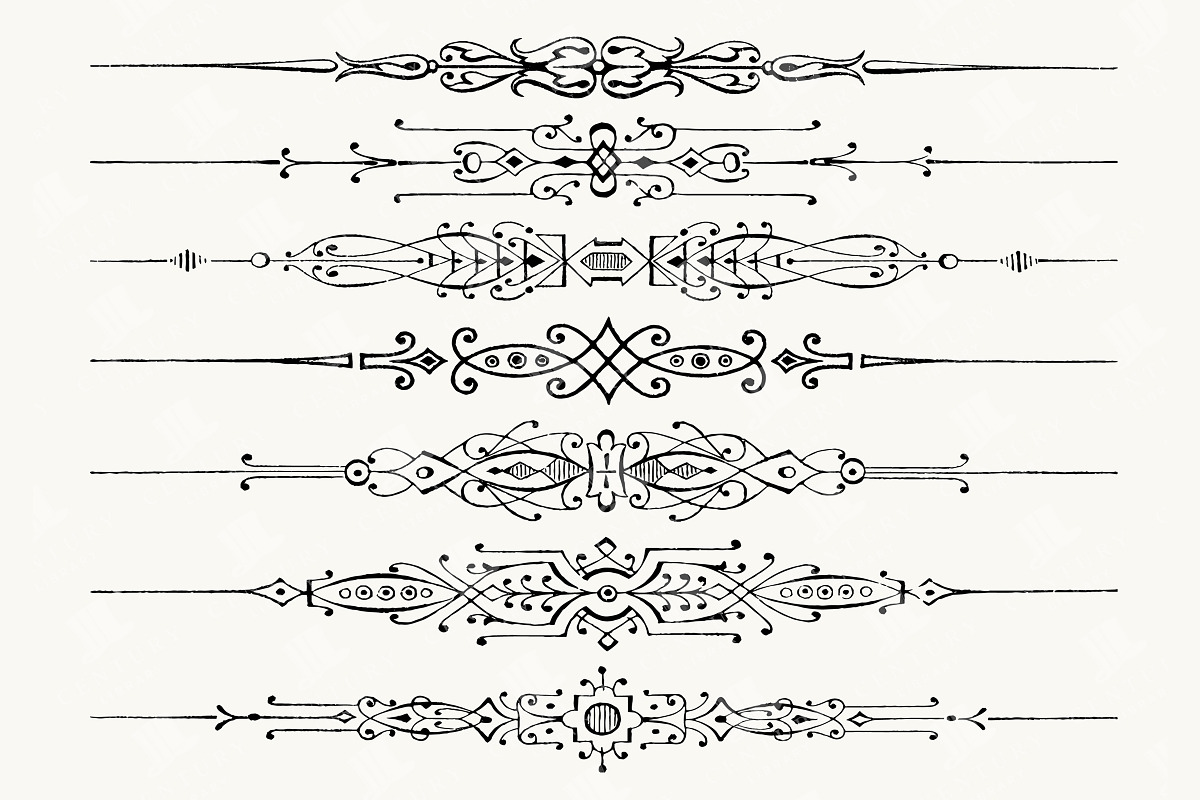 Decorative Vintage Text Dividers, an Object Graphic by Century Library