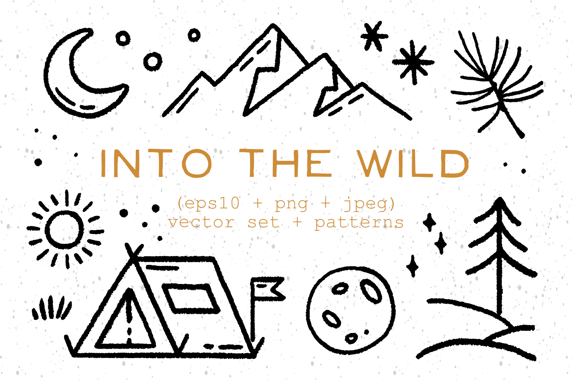 Into the Wild. Vector Clipart, a Texture Illustration by katieromanoff_art