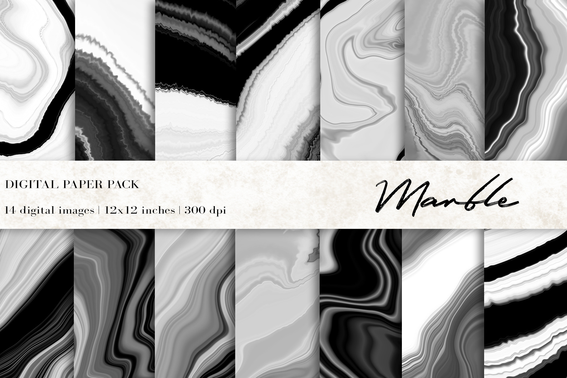 Marble Digital Papers, a Texture Graphic by BonaDesigns