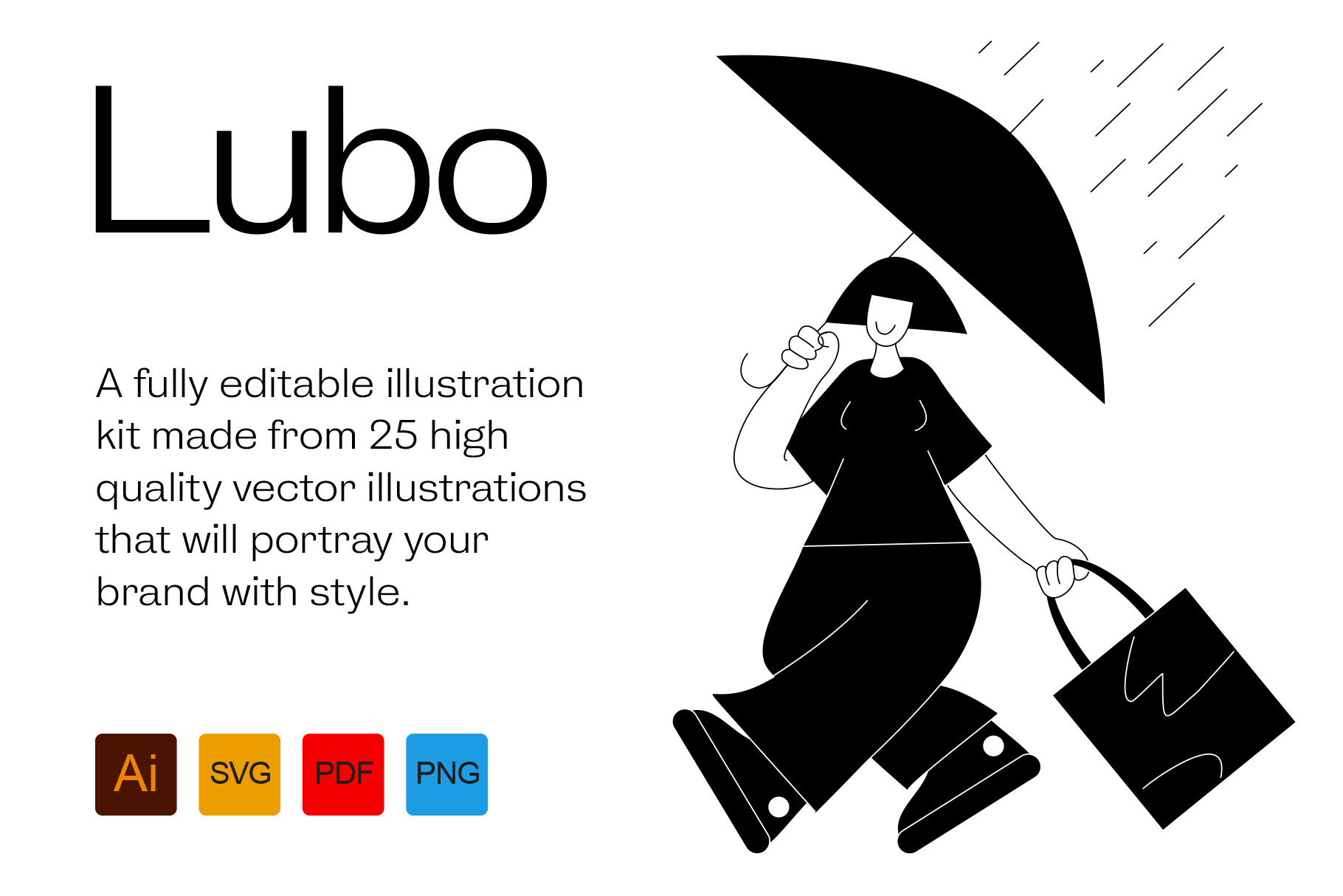 Lubo - Stylish illustration set, an Illustration by Growww