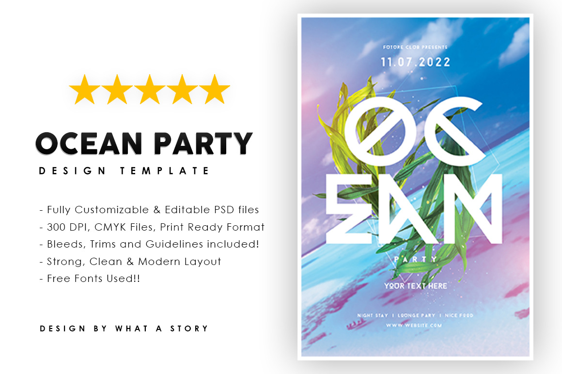 Ocean Party, a Flyer Template by What a Story