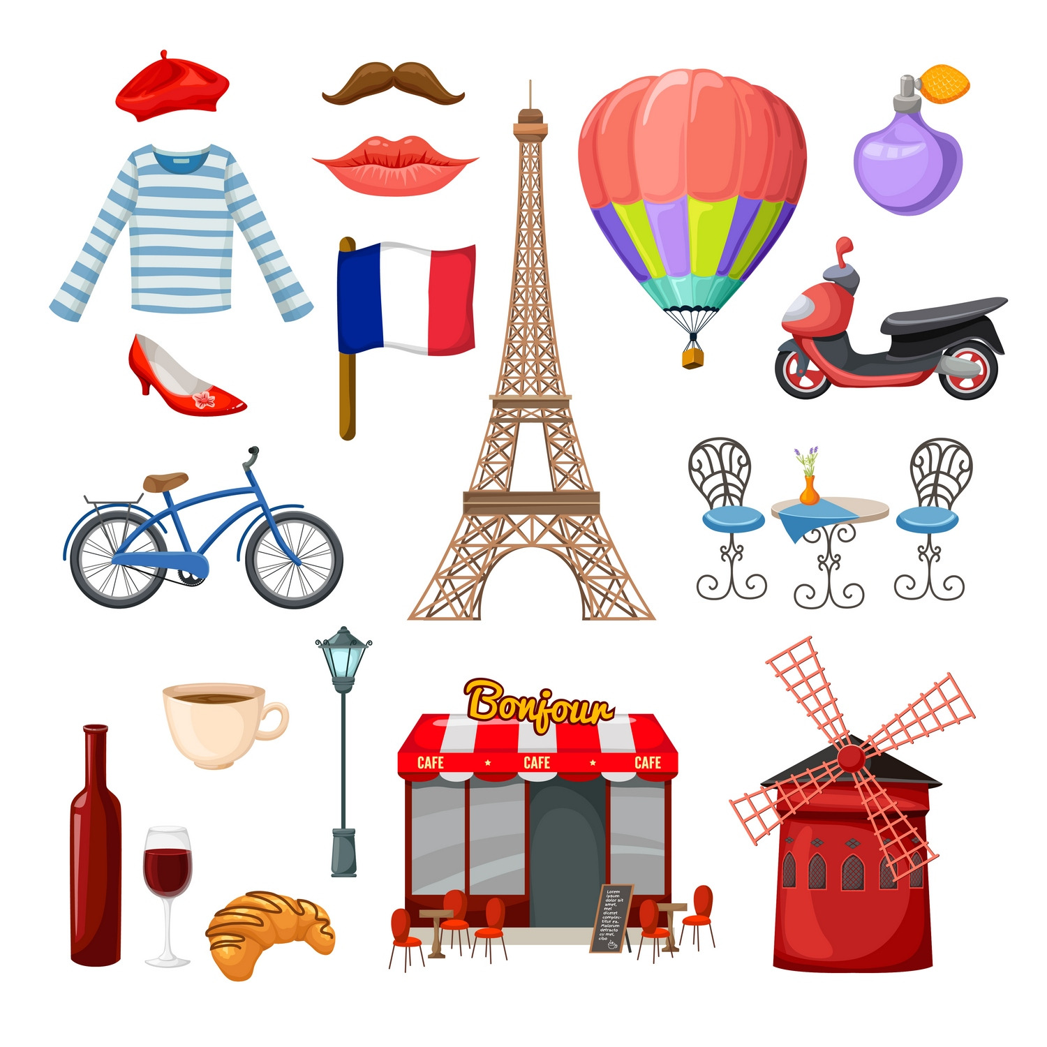 Paris Icon Set | Outline Icons ~ Creative Market