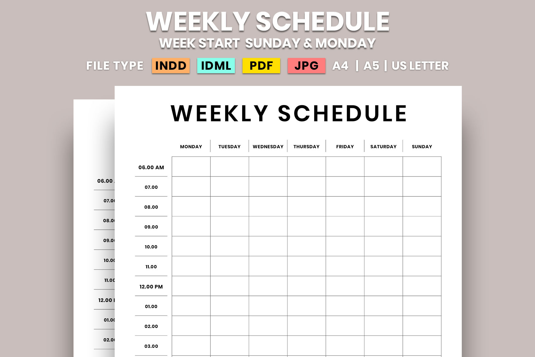 Weekly Schedule, a Stationery Template by Amit Debnath