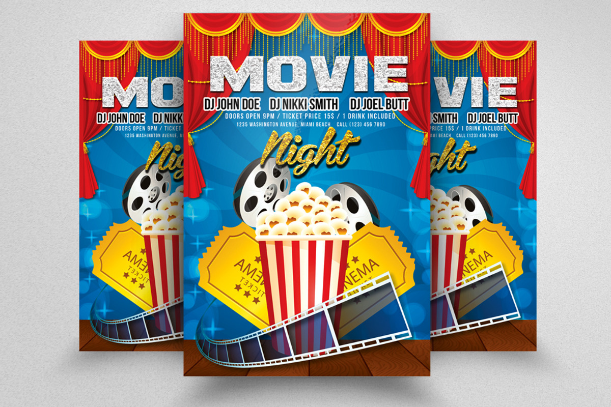 10 Movie Theater Flyer Bundle Vol:01, a Flyer Template by Psd Templates