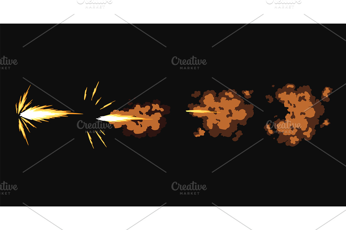 Gun flashes or gunshot, an Illustration by Things for designers