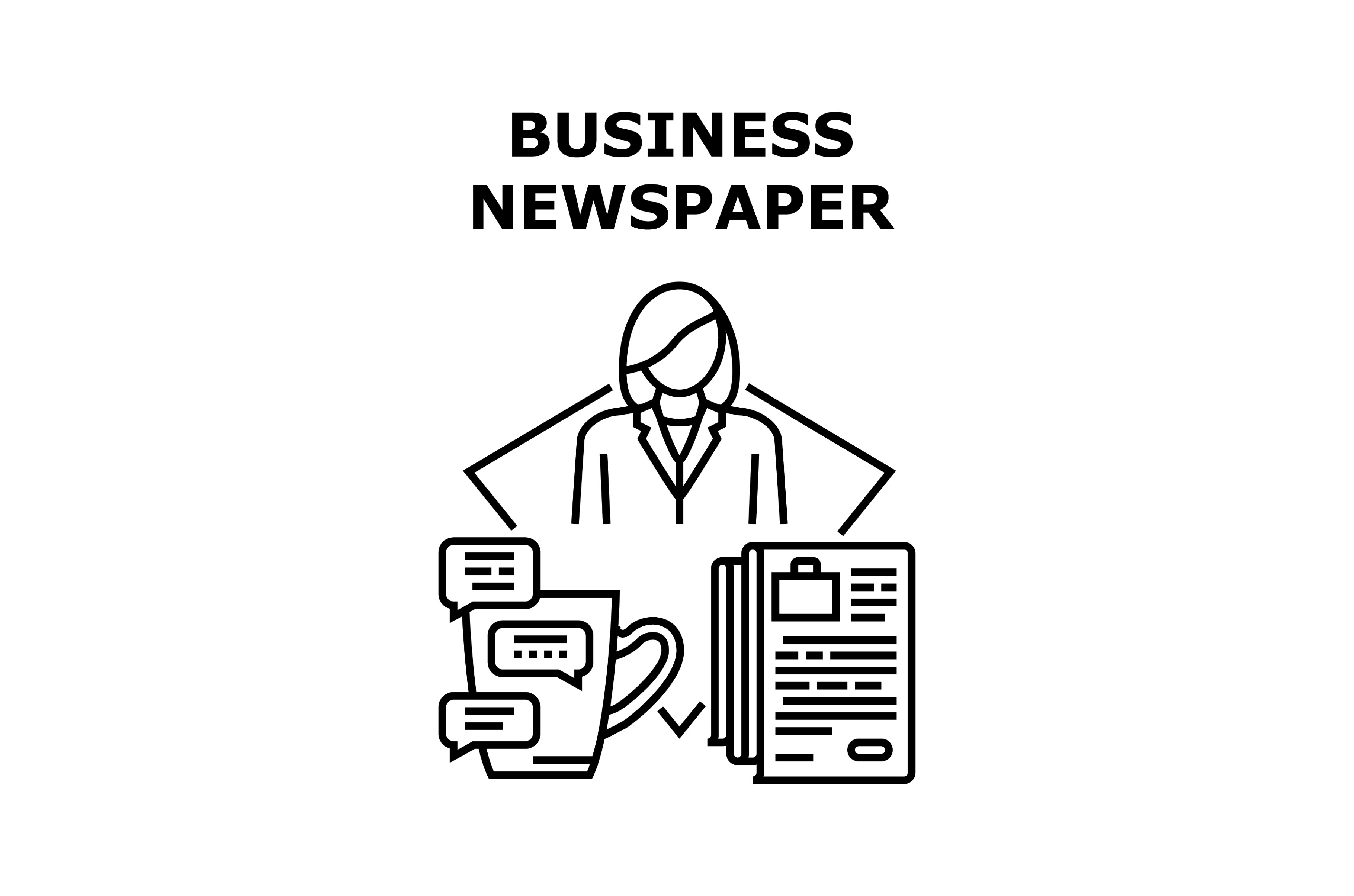 Business Newspaper Reading Vector, an Object Graphic by pikepicture