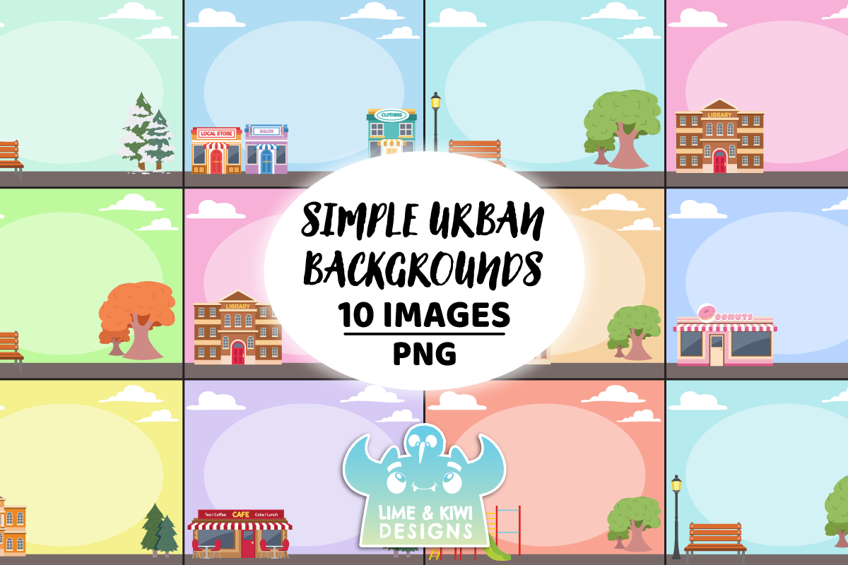 Simple Urban Backgrounds, a Decorative Illustration by Lime & Kiwi ...