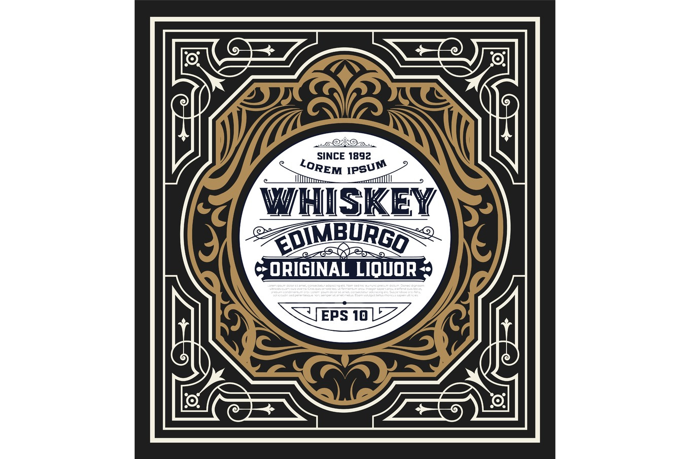 Old label design, a Decorative Illustration by OneVectorStock