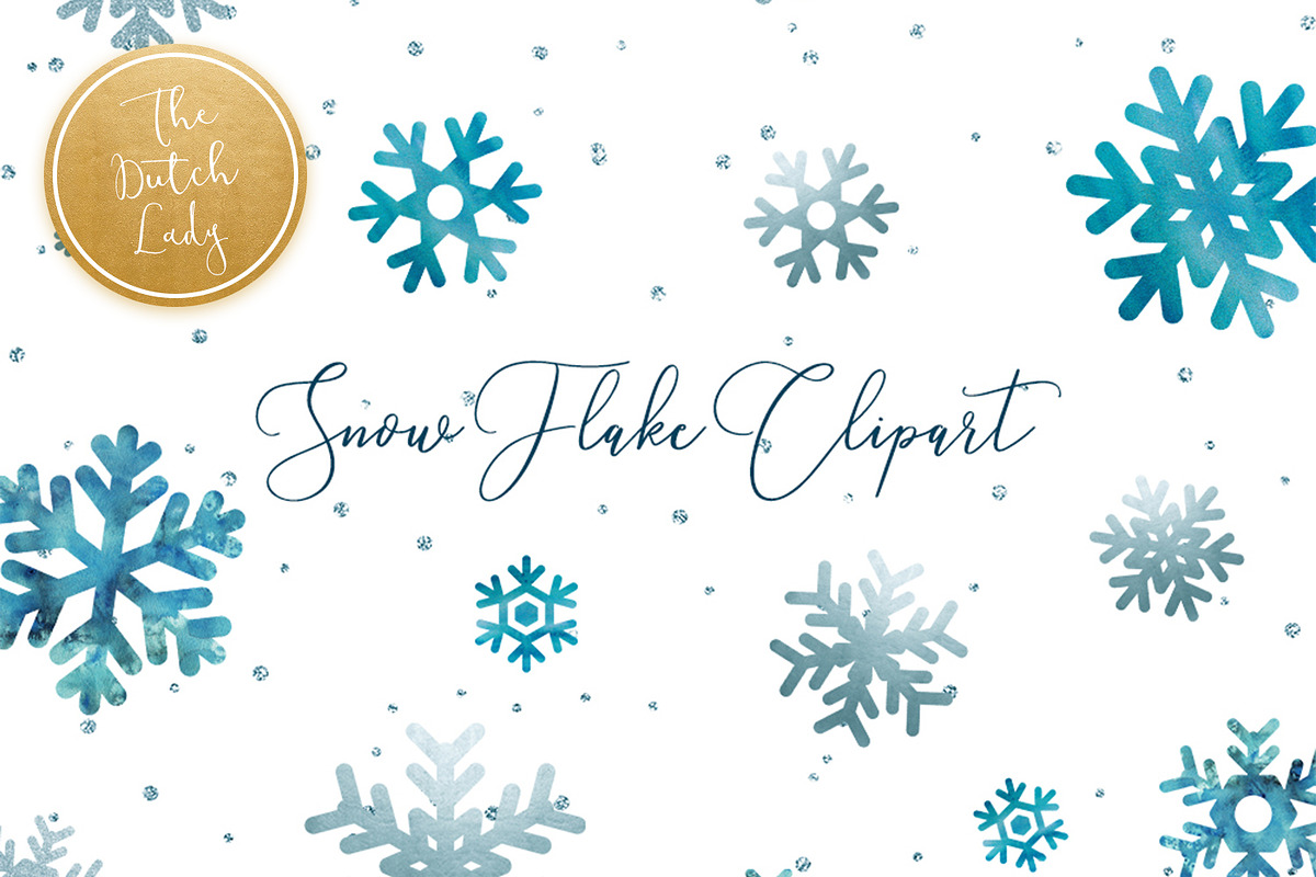 Snowflake & Snow Overlay Clipart Set, a Decorative Illustration by The ...