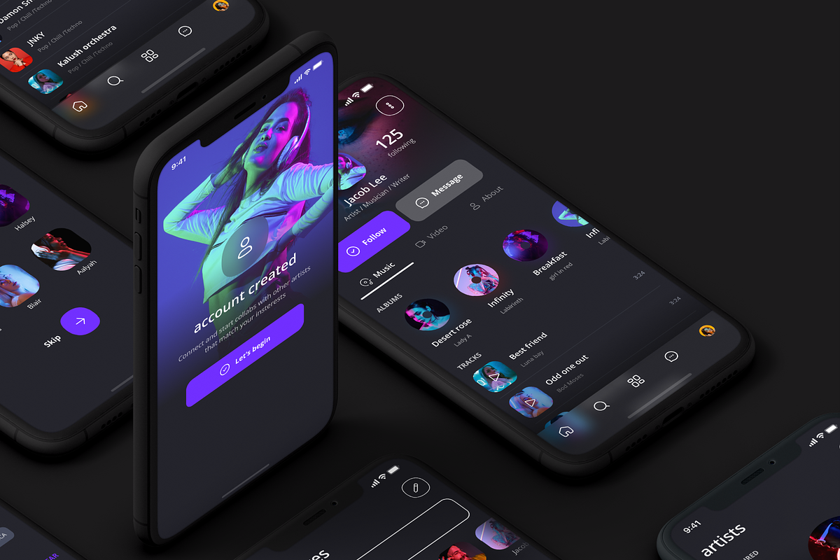 Music app UI Kit ( Figma), an UI Kit Template by Julia Shagofferova | Creative Market