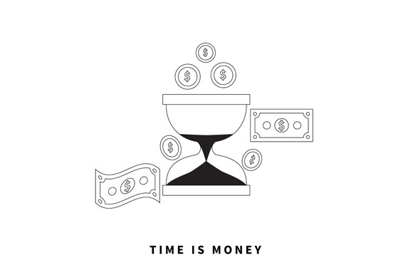 Time is Money Concept, a Finance Illustration by robuart