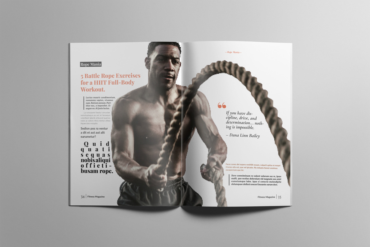Fitness Magazine Layout Template | Creative Market