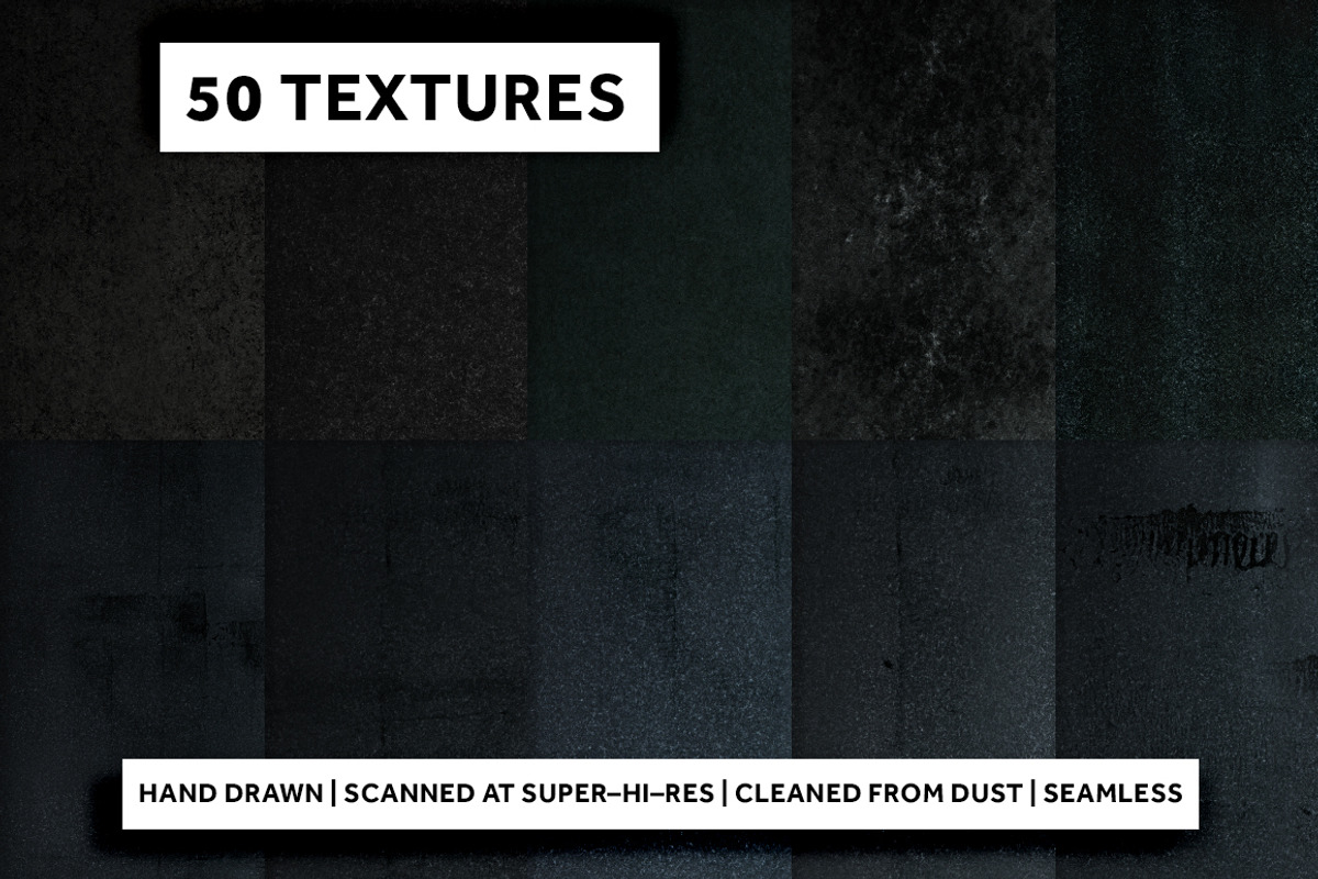 50 BLACK INK TEXTURES, a Texture Graphic by HEJBRUSH.COM