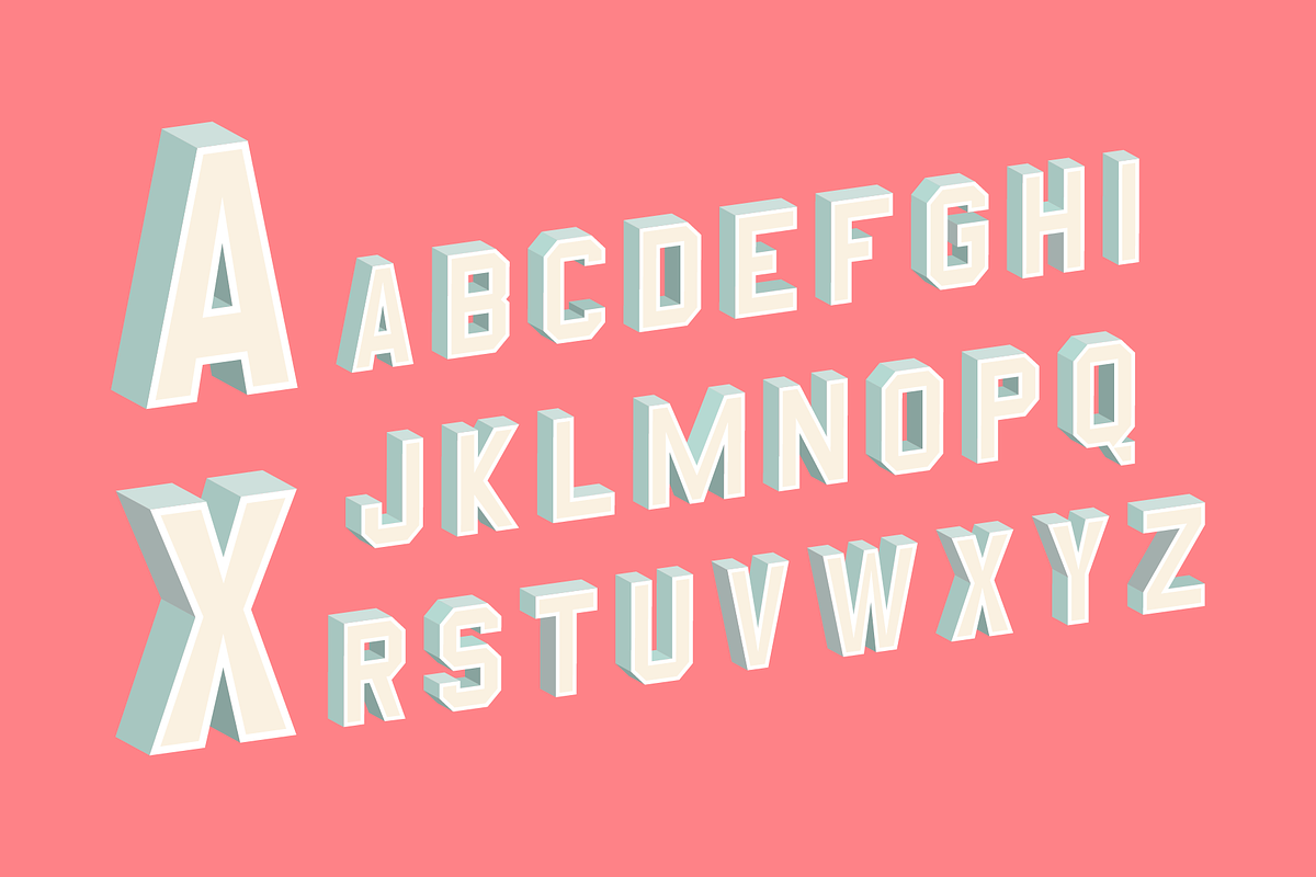 3D Block Letters & Numbers Set, an Object Graphic by Krafti Lab
