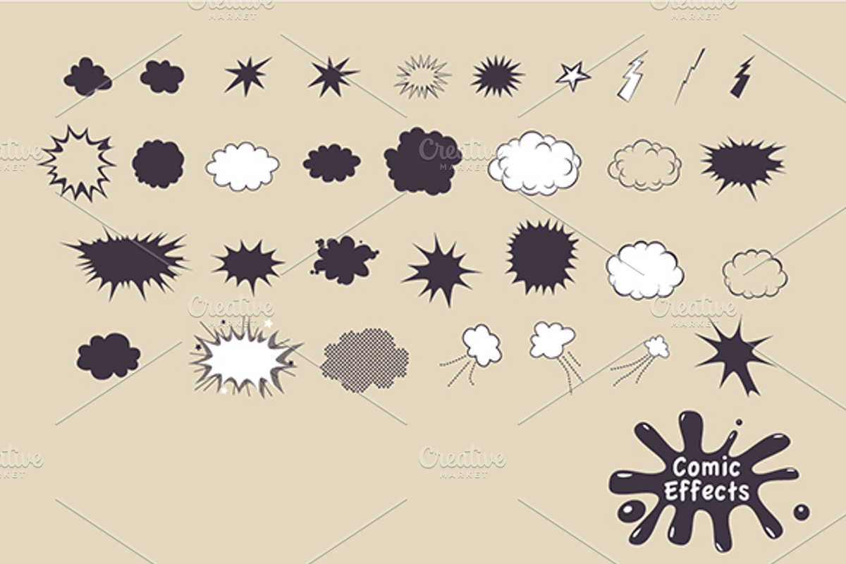 Comic Effects, an Illustration by Alena | Creative Market