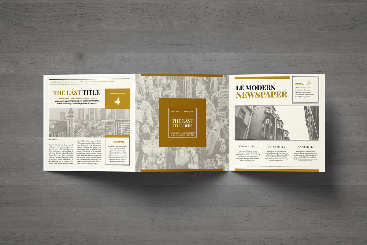 Modern Newspaper Square Brochure, a Brochure Template by Luuqas Design
