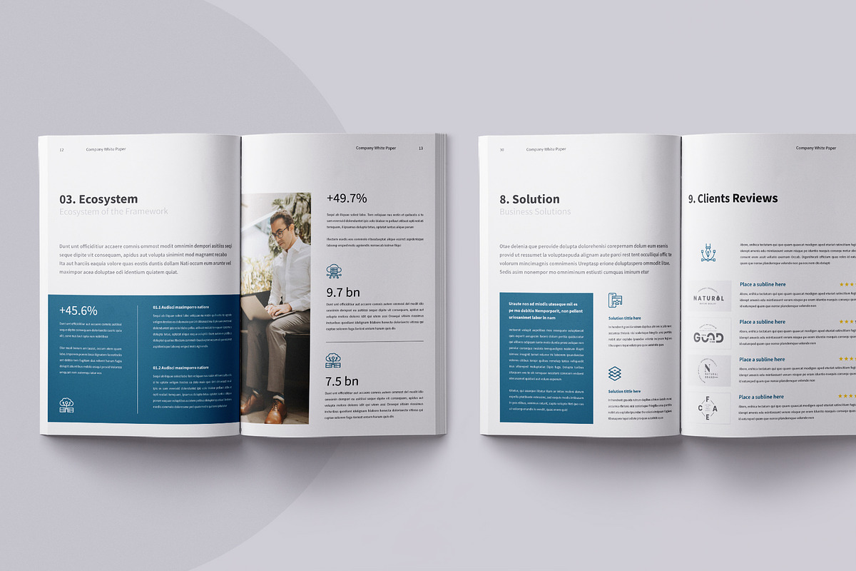 White Paper | Canva, InDesign, a Brochure Template by ArtisticLand ...