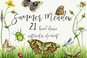 Summer Meadow. Watercolor clipart, an Illustration by Mary | Creative ...