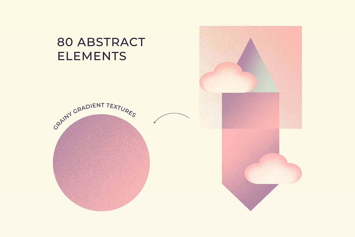 Abstract Shapes & Grainy Gradients
